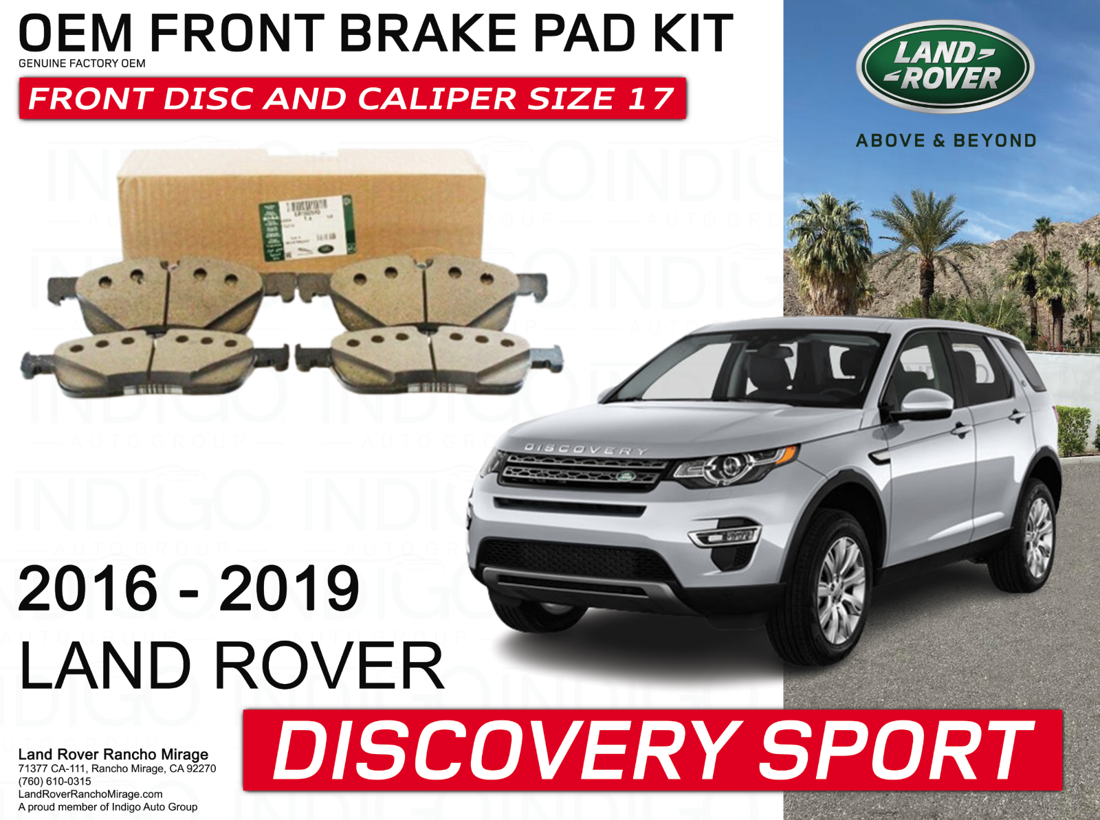 2016-2019 DISCOVERY SPORT FACTORY OEM FRONT BRAKE PAD SET LR160540 | eBay