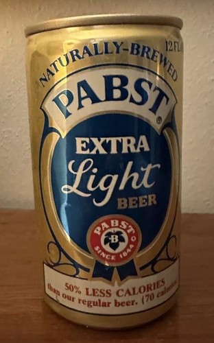 Vintage Pabst Extra Light aluminum beer can, pull tab intact, bottom ...