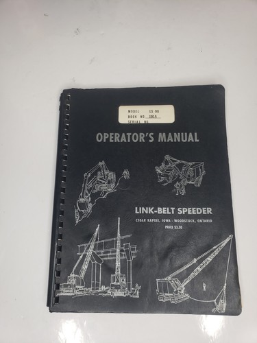 link-belt Speeder Ls98 operator’s manual | eBay