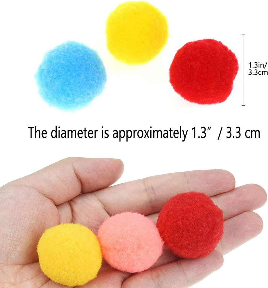 30Pcs 1.3 Inch Cat Toy Balls Soft Kitten Pompom Toys Indoor Cats ...