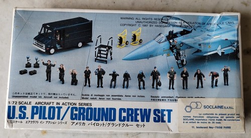 Hasegawa 1/72 U.S. Pilot Ground Crew set personnel X72-7 (1987) w ...