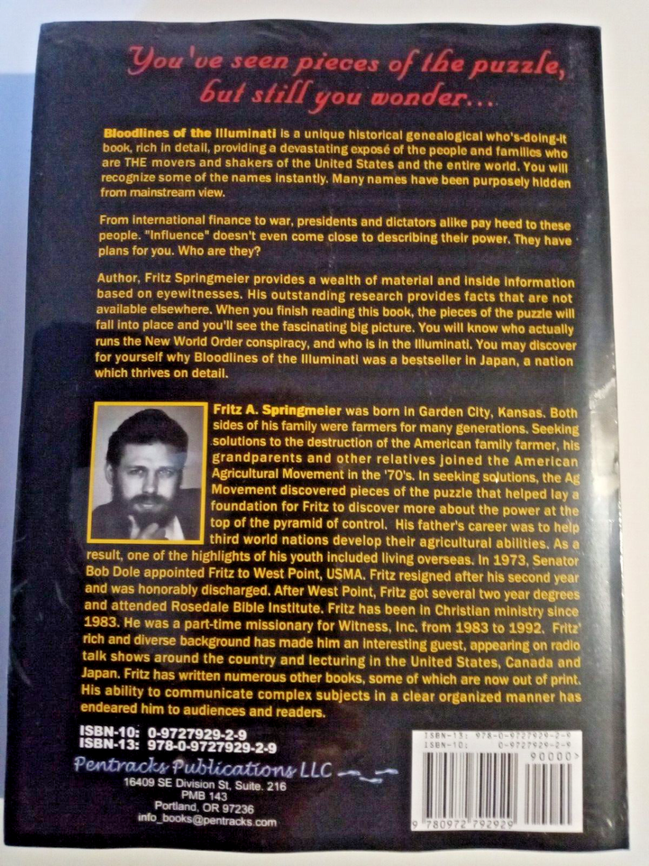 Blood Lines of the Illuminati by Fritz Springmeyer (1998, Trade ...