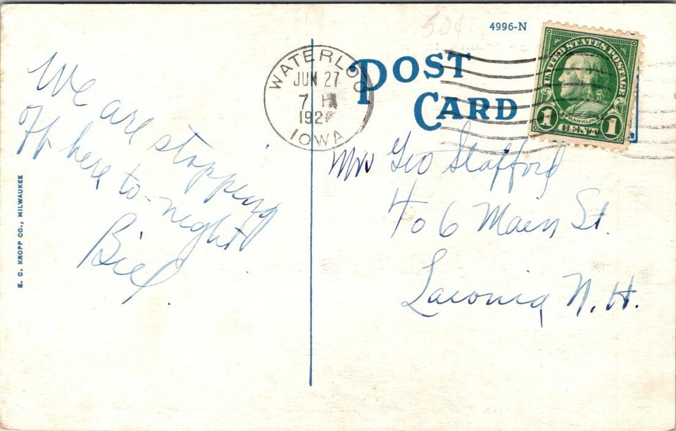 Postcard Fifth Street Bridge Waterloo Iowa 1928 Divided Back | eBay