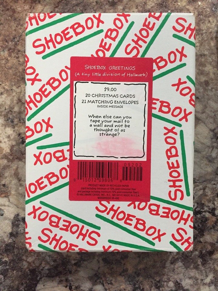 HALLMARK Shoebox 20 CHRISTMAS CARDS & ENVELOPE Maxine Floyd VTg BOXED ...