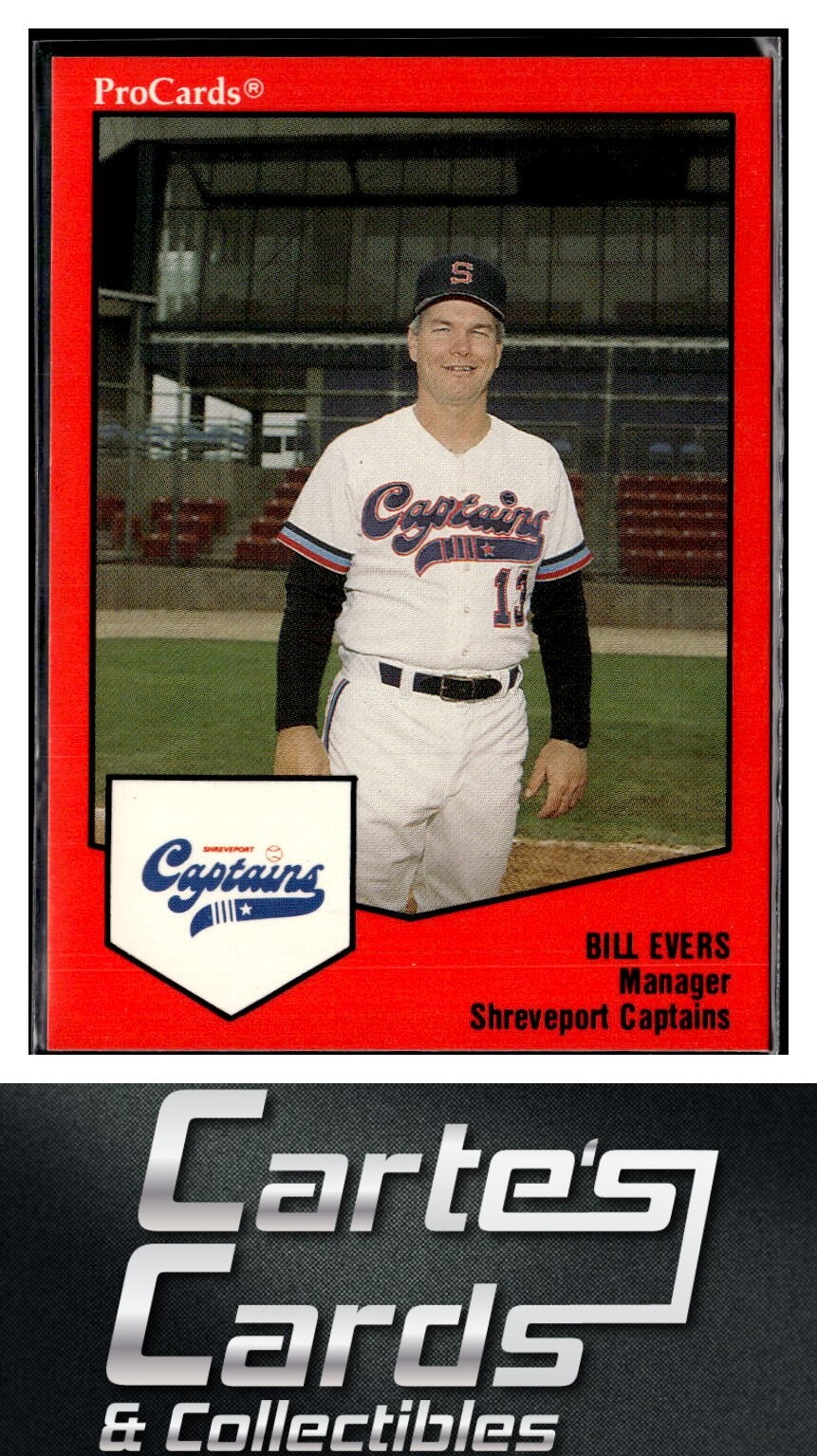 Bill Evers 1989 ProCards Minor League Sets #1838 Shreveport Captains ...