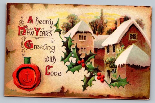 A Hearty New Years Greeting With Love Embossed c1910 Unposted Vintage Postcard | eBay