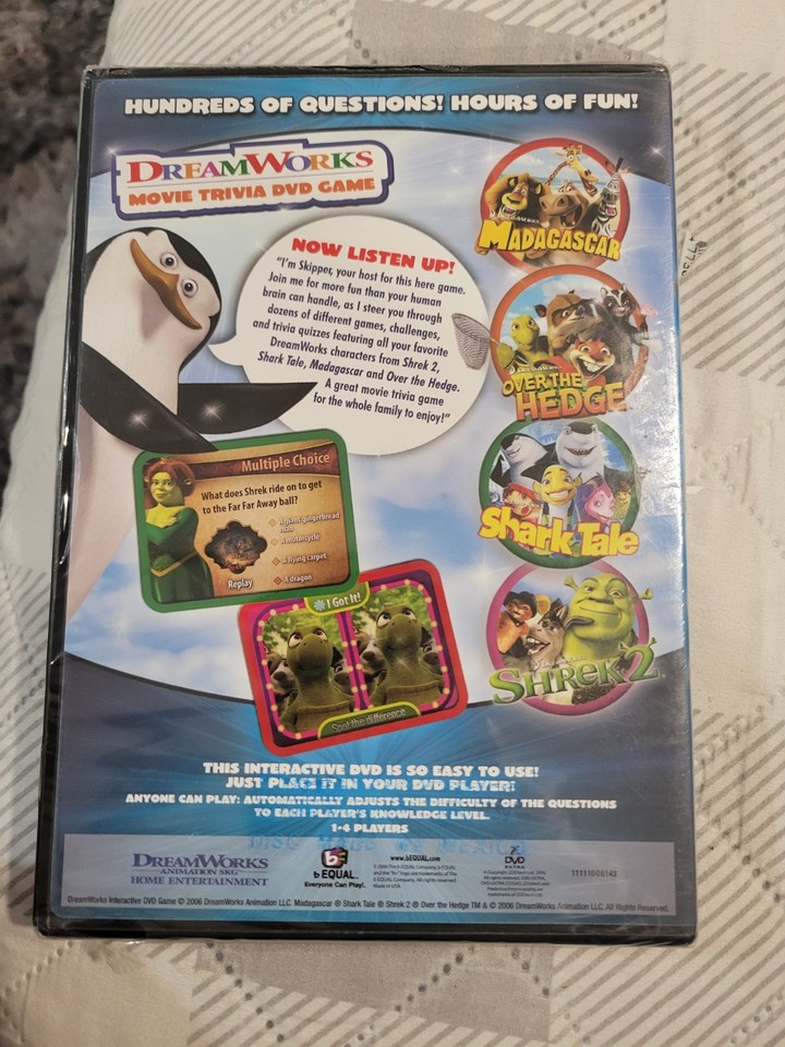 Dreamworks - Interactive Movie Trivia Game (DVD, 2006) Family Fun! New ...