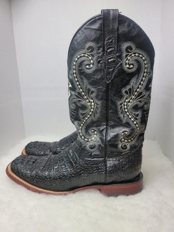 Ferrini Western Boots Mens Cowboy Caiman Gator Print Black 40393-04 ...