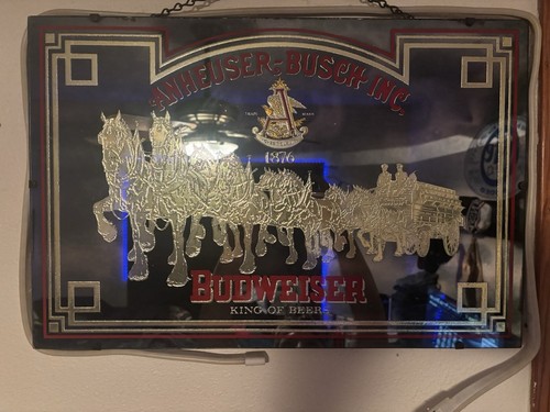 Vintage Large 1876 Anheuser-Busch Inc. Budweiser Mirrored Advertising ...