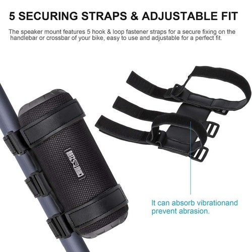 1/2x Portable Bike Speaker Mount Handlebar Sound Bar Holder w/2 Strap ...