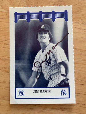 JIM MASON SIGNED 1992 NEW YORK NY YANKEES 1970’S WIZ SGA PROMO BASEBALL ...