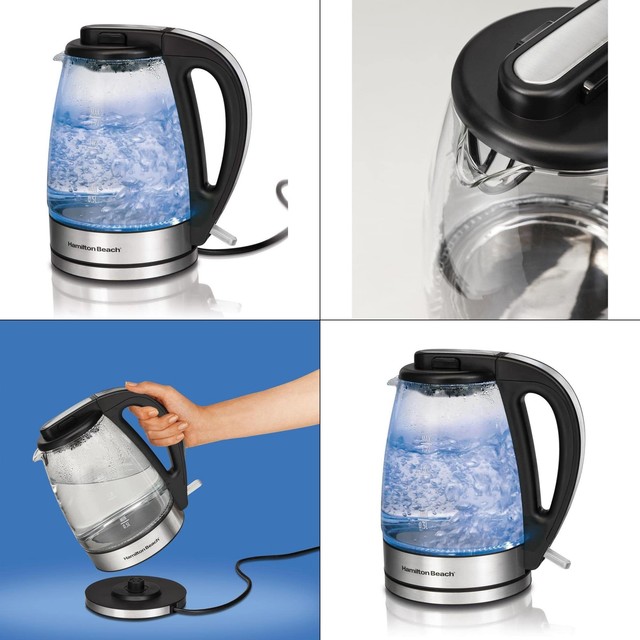 Hamilton Beach 40865 Electric Glass Kettle, 1.7L - Black for sale ...