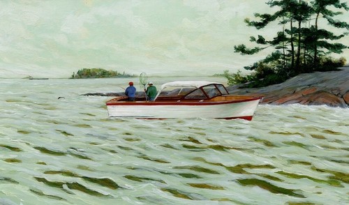 Michael Ringer Giclee' print "Bass Fishing From a Lyman" | eBay