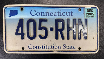Connecticut License Plate CT CONN 405-RHN Constitution State Real ...