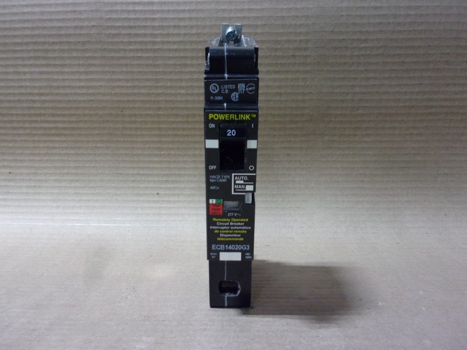 NEW Square D ECB ECB14020G3 1 Pole 20 Amp 277V PowerLink Circuit ...