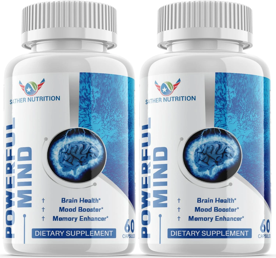 (2 Pack) Powerful Mind - Brain Boost Supplement - Dietary Supplement ...