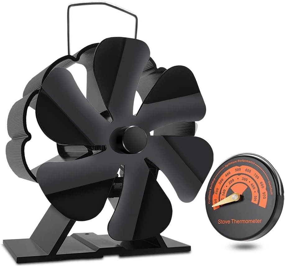 4-12Blade Heat Powered Stove Top Fan for Wood Burner Log Burning Fire ...