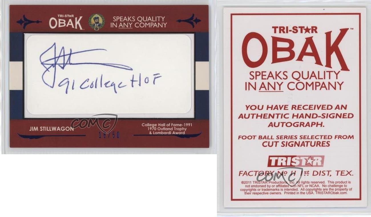 2011 TRI-STAR Obak - Cut Signatures Jim Stillwagon Blue /50 (AU, RC ...
