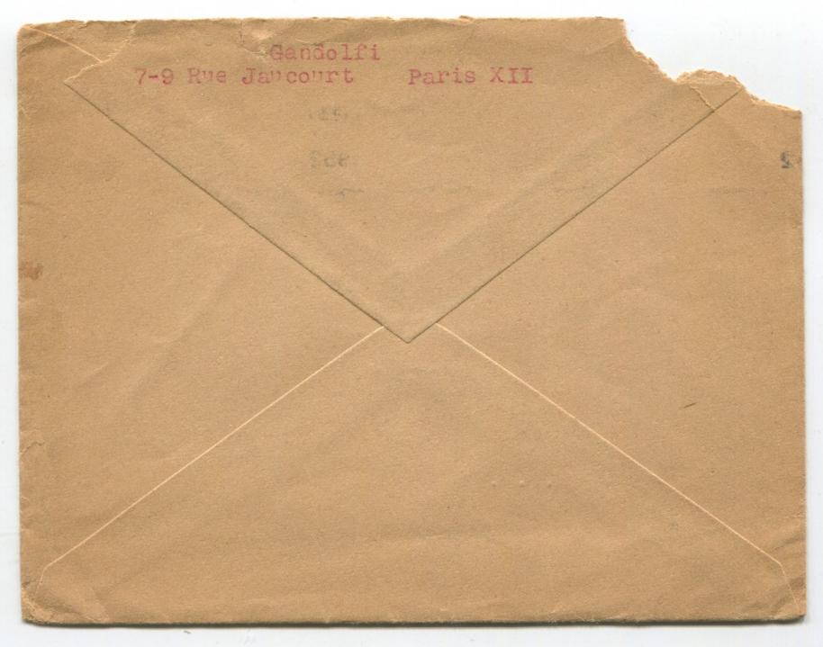 1950s France to USA Cover w/ 30F Najac Castle Stamp, Paris Return ...