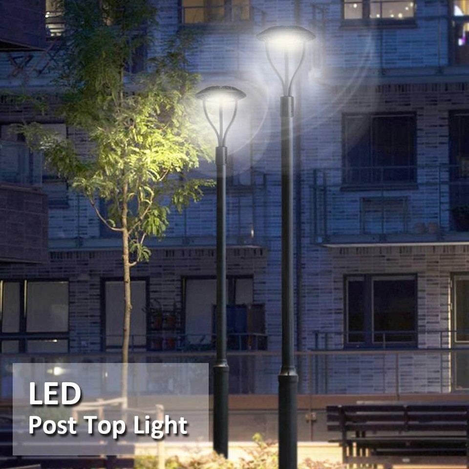 LED Post Top Light 5000K Post Top Outdoor Circular Area Security Pole ...