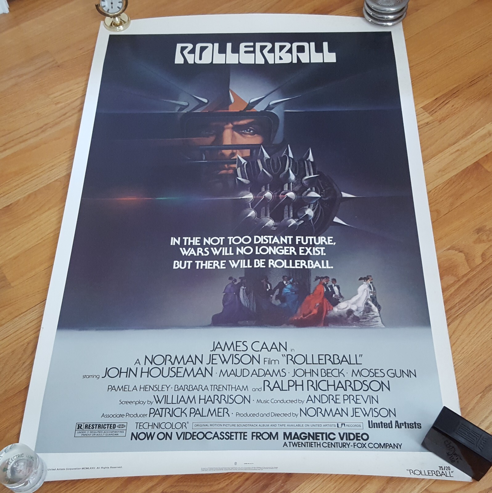 Vintage 1975 "Rollerball" Movie Poster ROLLED Heavy Stock NSS Magnetic ...