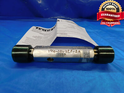 CERTIFIED 1 3/16 18 UNEF 3A SET THREAD PLUG GAGE 1.1875 GO NO GO = 1. ...