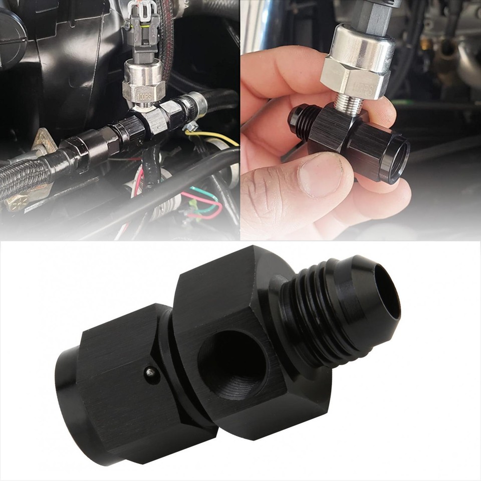 Fuel Pressure Fitting 6AN Male to Female with 1/8 NPT Gauge Port Hose ...