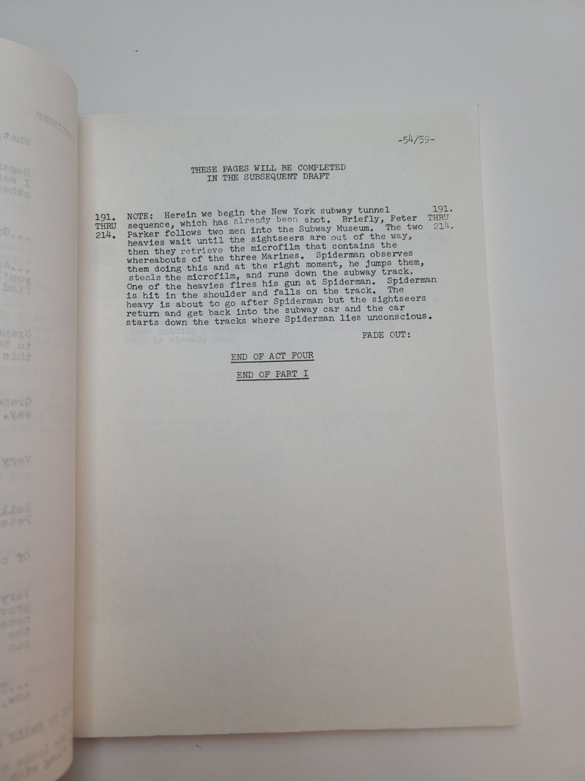 THE AMAZING SPIDER-MAN / 1978 TV Script, Spiderman "Chinese Web" | eBay