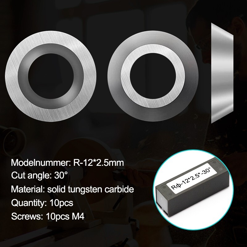 10pcs 12mm Carbide Round Indexable Inserts Cutter for Wood Turning ...