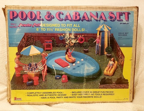 Vintage 1970s Barbie Doll Empire Pool and Cabana Set With Box and ...
