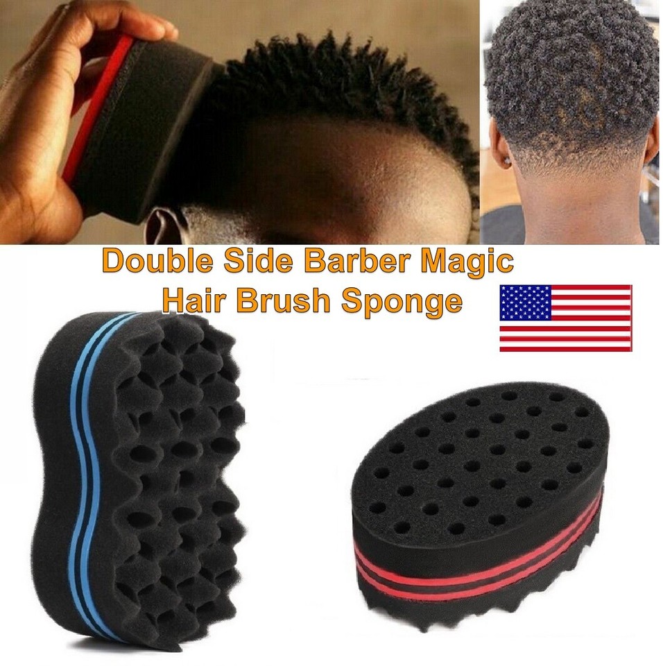 Wave Barber Hair Brush Sponge Tool Dreads Afro Locs Twist Curls Coil ...