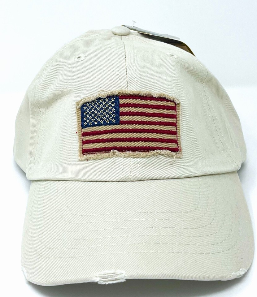 Unisex American Flag Adjustable Clasp Baseball Dad Hat Cap Frayed Peak ...