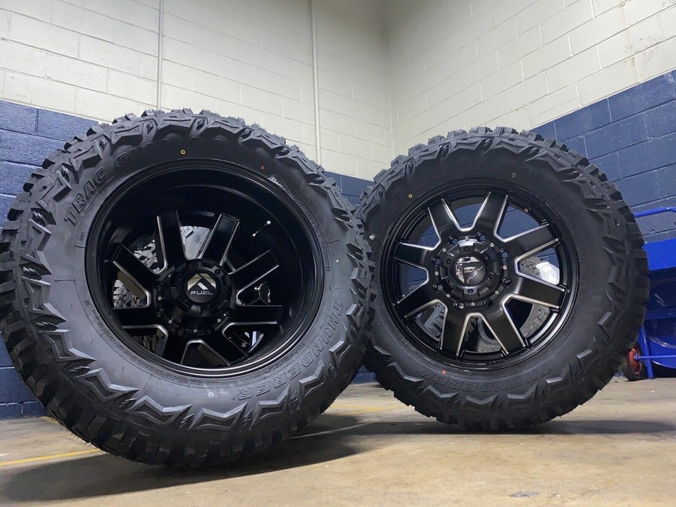 20" Fuel Maverick D538 Dually Wheels 35 MT Tires 8x200 Ford Super Duty ...