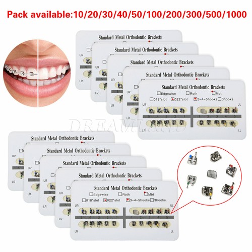 Dental Orthodontic Bracket Braces Mini MBT 022 Slot 3-4-5 Hooks FDA CE ...