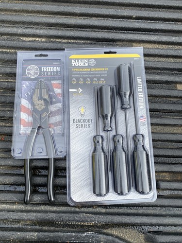 Klein Tools Limited Edition Screwdriver Set + Lineman's pliers BLACKOUT ...