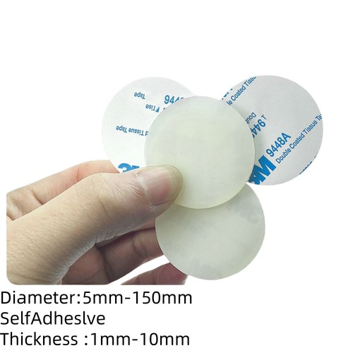 White Silicone Solid Discs Self Adhesive Round Pad Sealing Cushioning ...