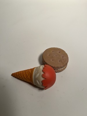 Vntg Eraser Lot Dessert Ice Cream Come Cookie Sandwich School Retro ...