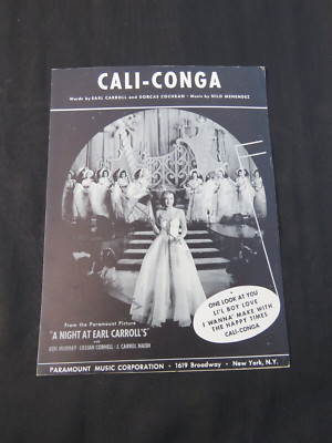 A NIGHT AT EARL CARROLL'S Movie, "Cali-Conga" SHEET MUSIC | eBay