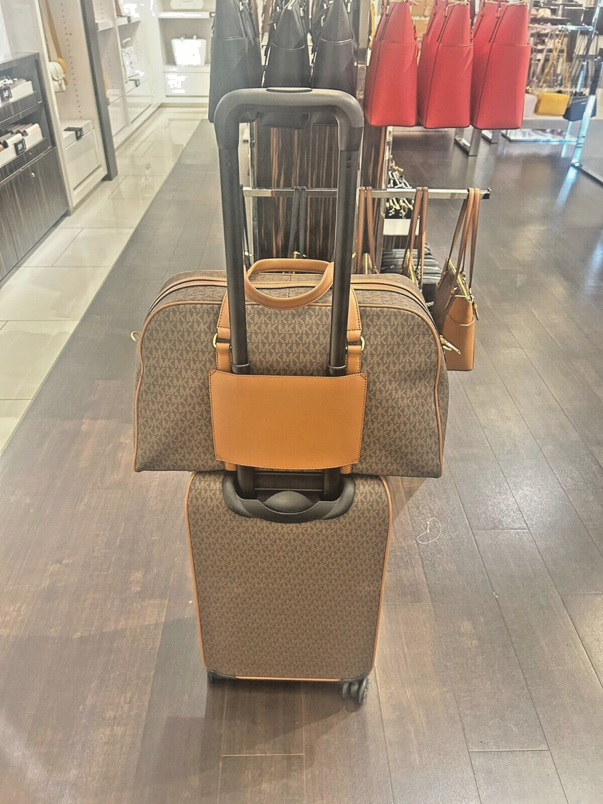 Michael Kors Women Travel Trolley Suitcase + Weekender Bag Combo Set ...