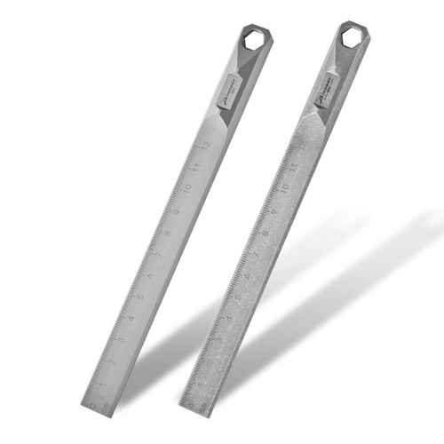 EDC Titanium Alloy Scale Metric 12CM Ruler Construction Site Student ...
