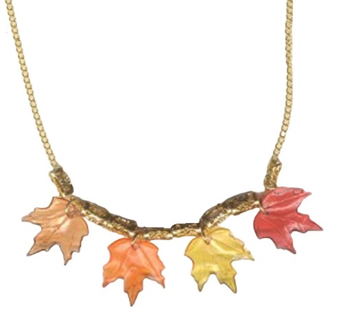 Funky Autumn Fall MAPLE LEAF LEAVES NECKLACE Thanksgiving Canada ...