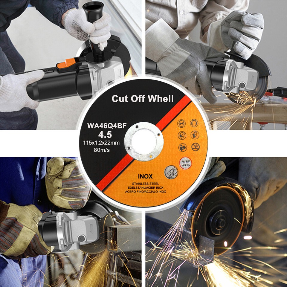 100x 115mm ULTRA THIN METAL CUTTING BLADE DISC FOR STEEL & STAINLESS ...