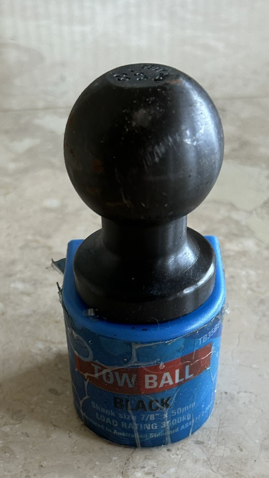 Tow Ball 50 mm 3500 KG 3.5 Ton 7/8" Shank ARK Trailer Black Towball AU ...