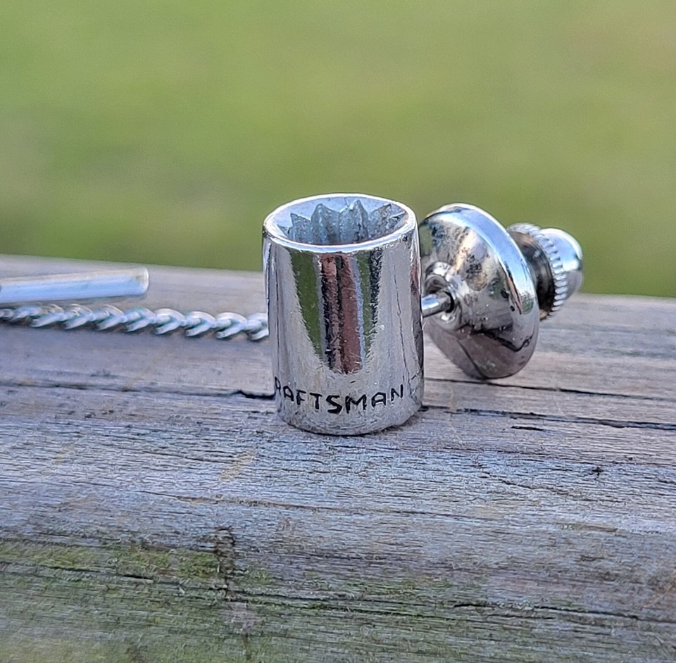 Novelty 1 1/2" Craftsman Socket Tie Tack Lapel Pin Silver Tone Tool ...