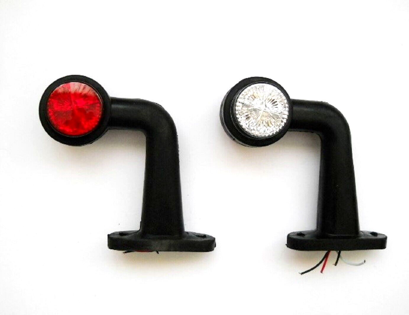 2 LED RED/WHITE MARKER LIGHTS 24V VOLTS HGV TRAILER HORSEBOX CAMPER ...