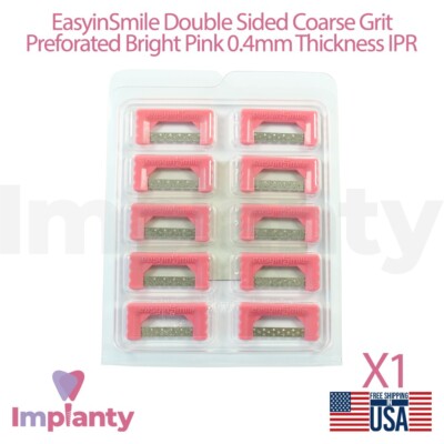 Dental IPR Strips Set Double Sided Coarse Grit Preforated Bright Pink 0 ...