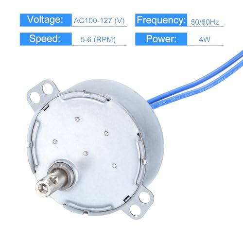 TYC-50 Small Synchronous Motor 100-127V AC 5-6RPM Shaft Rotation CW 4W ...