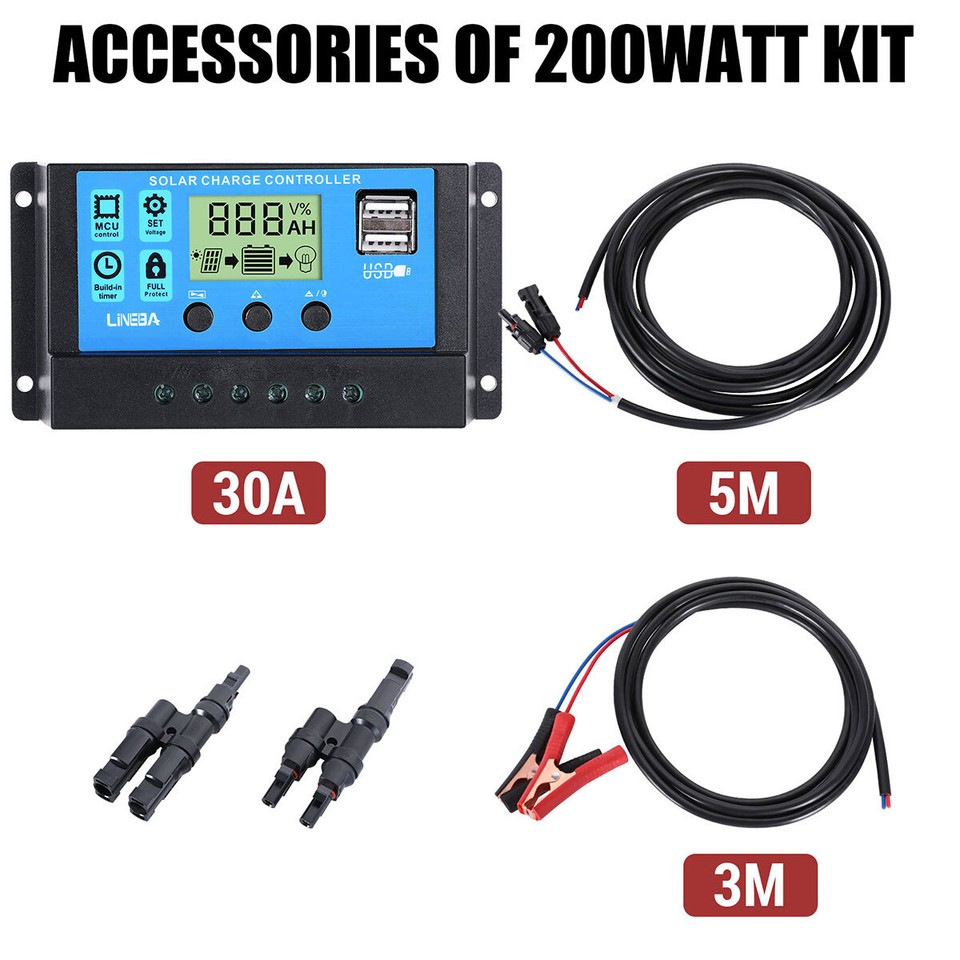 200W 400W Watt Mono Solar Panel Kit & 5000W Power Inverter & Solar ...