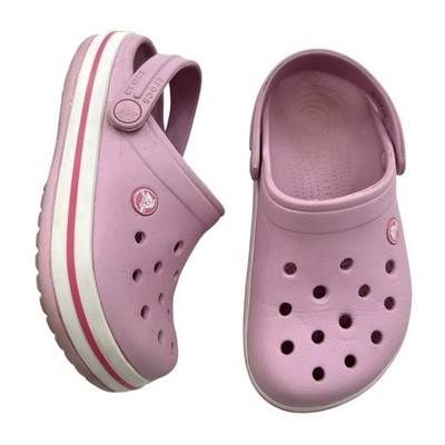 Crocs Crocband Ballerina Pink Slip On Kids Clogs Size J2 | eBay