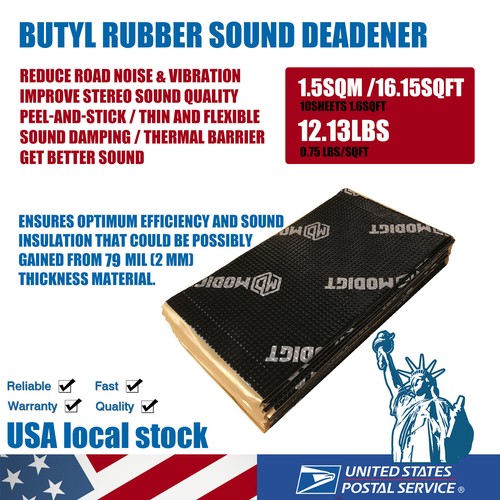 16 sqft Sound Deadening Mat Butyl Car Camper Van Sound Deadener Noise ...
